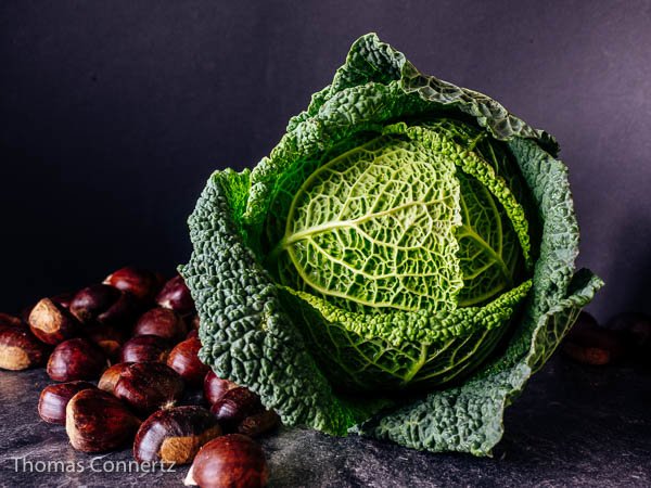 Wirsing mit gebratenen Maronen - Dreiminutenei
